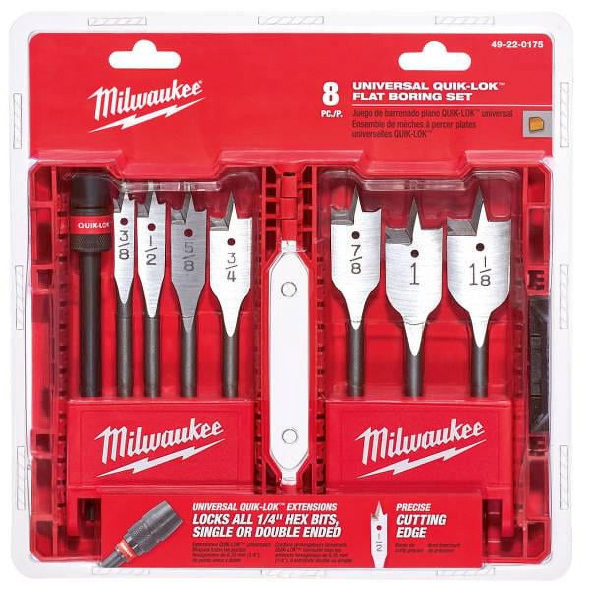 Milwaukee 8-Piece 6 Universal Flat Boring Bit Set - Walmart.com