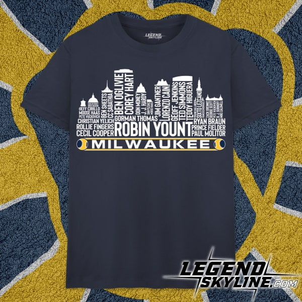 Milwaukee Baseball Team All Time Legends, Milwaukee City Skyline shirt ...