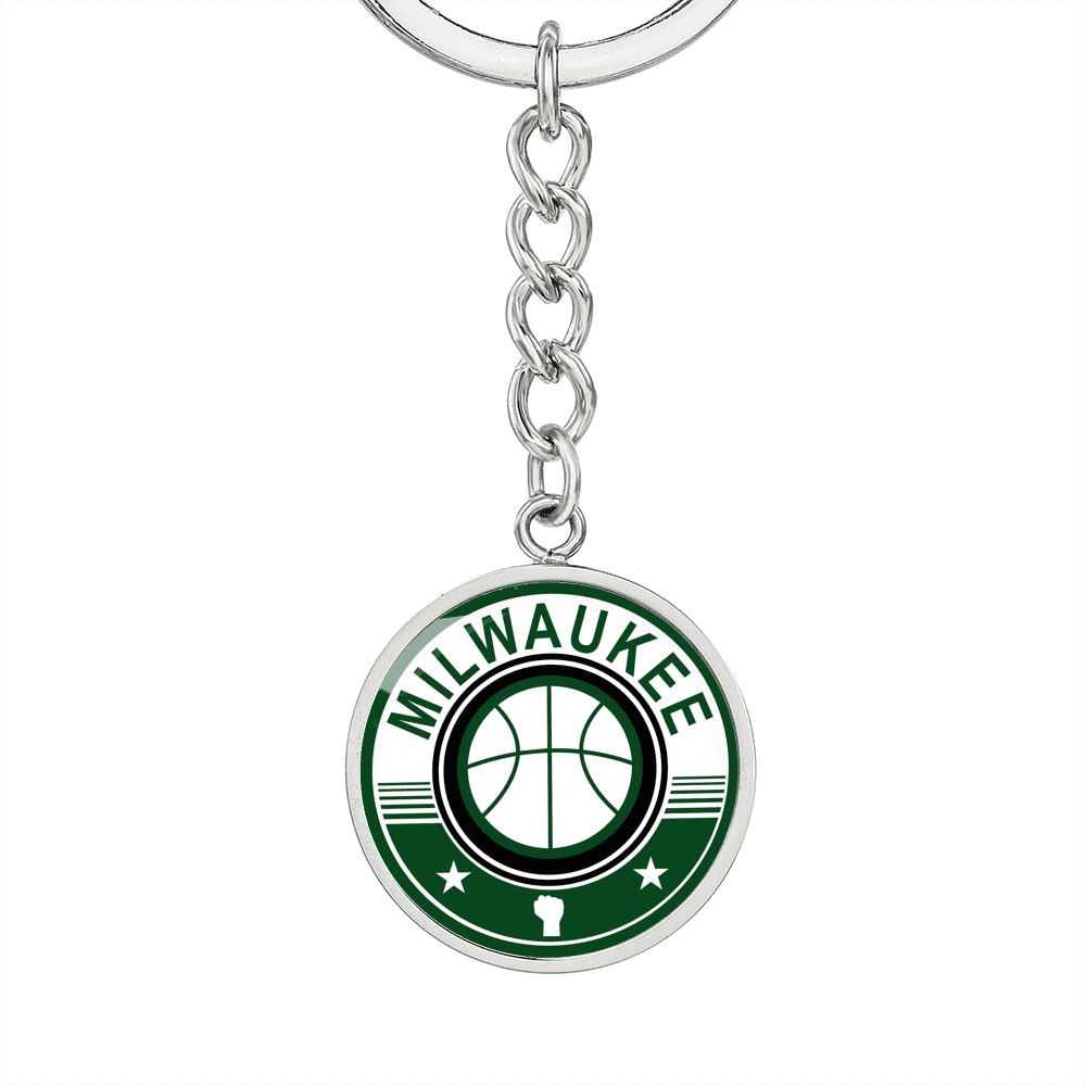 Milwaukee Basketball Circle Keychain Stainless Steel or 18k Gold ...