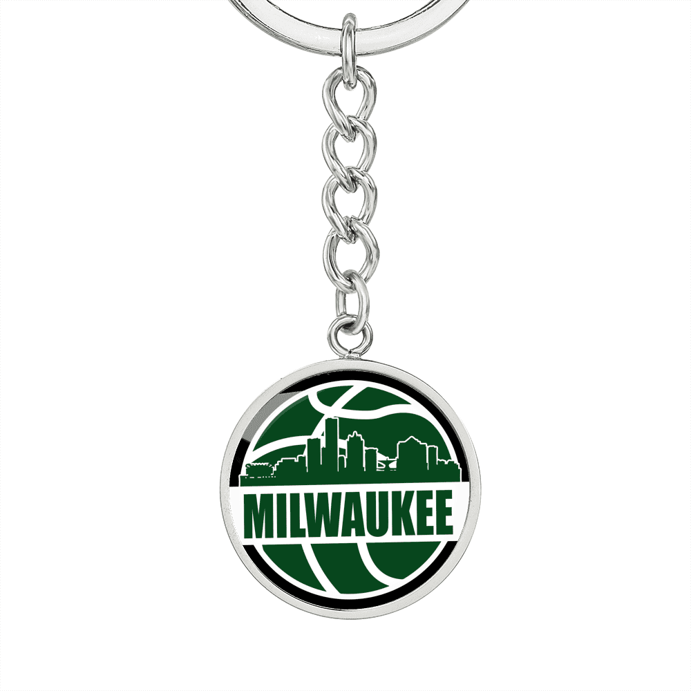 Milwaukee Basketball City Circle Keychain Stainless Steel or 18k Gold ...