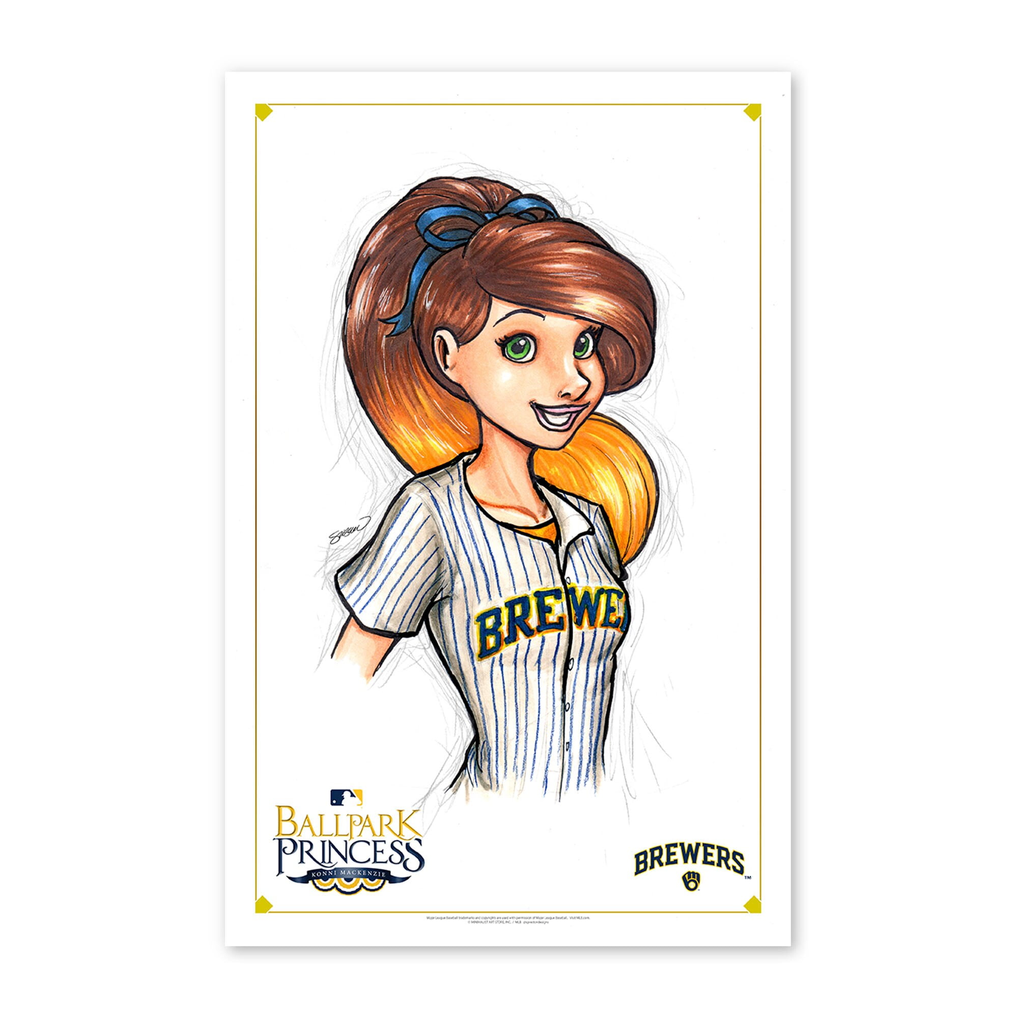 Milwaukee Brewers 11'' x 17'' Ballpark Princess Art Poster - Walmart.com