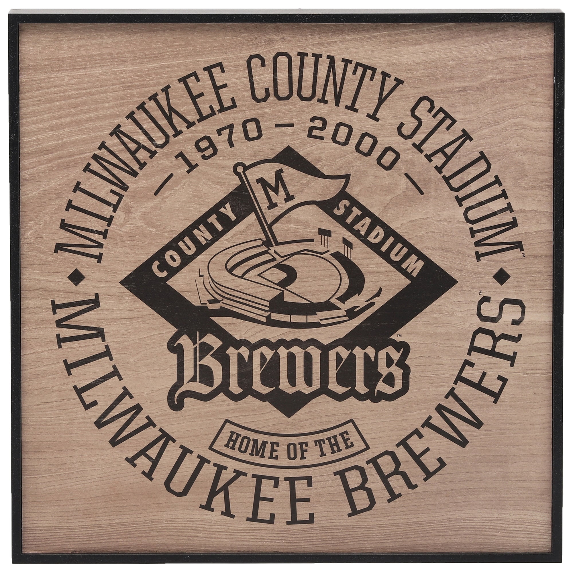 Milwaukee Brewers 12'' x 12'' Framed Wood Stadium Sign - Walmart.com
