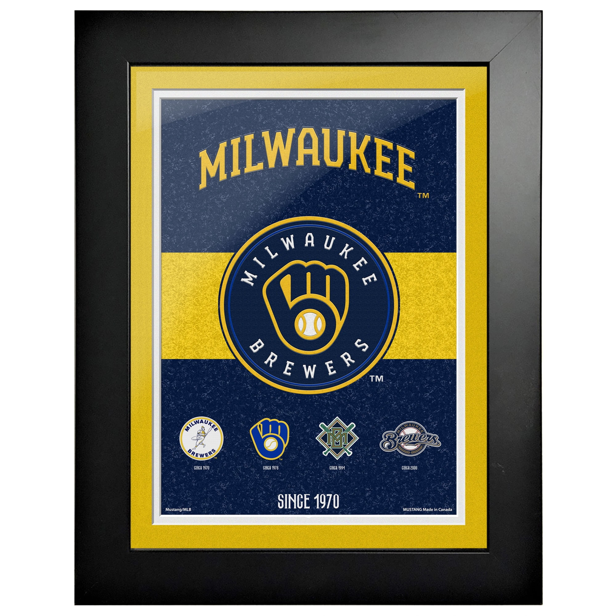Milwaukee Brewers 12'' x 16'' Team Logos to History Framed Artwork ...