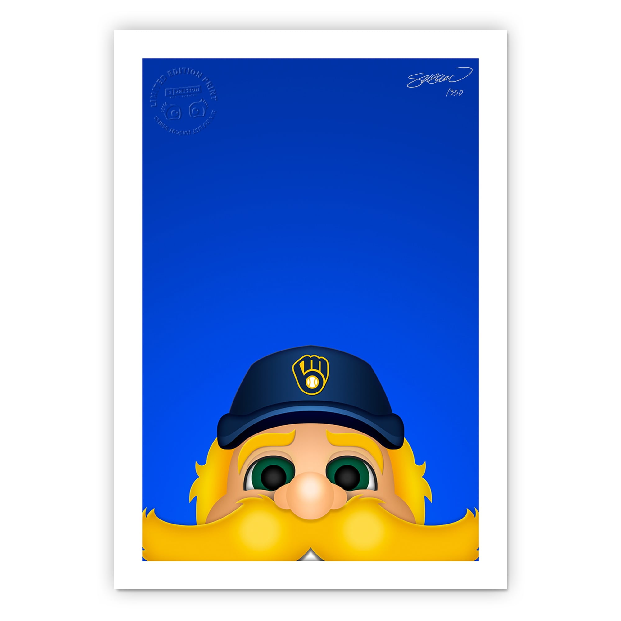 Milwaukee Brewers 14" x 20" Minimalist Bernie Brewer Mascot Wall Art ...