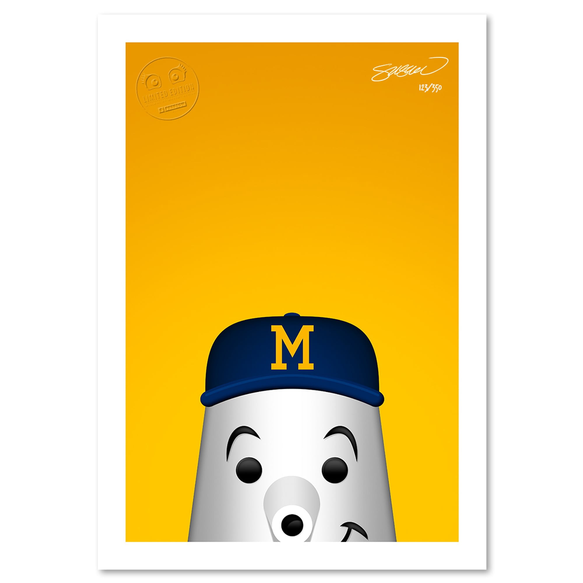 Milwaukee Brewers 24'' x 32'' Minimalist Mascot Art - Walmart.com