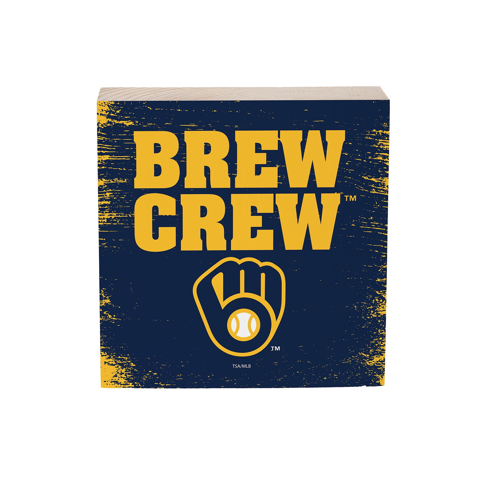 Milwaukee Brewers 6" Square Fan Chant Wood Block Shelf Sign - Walmart.com