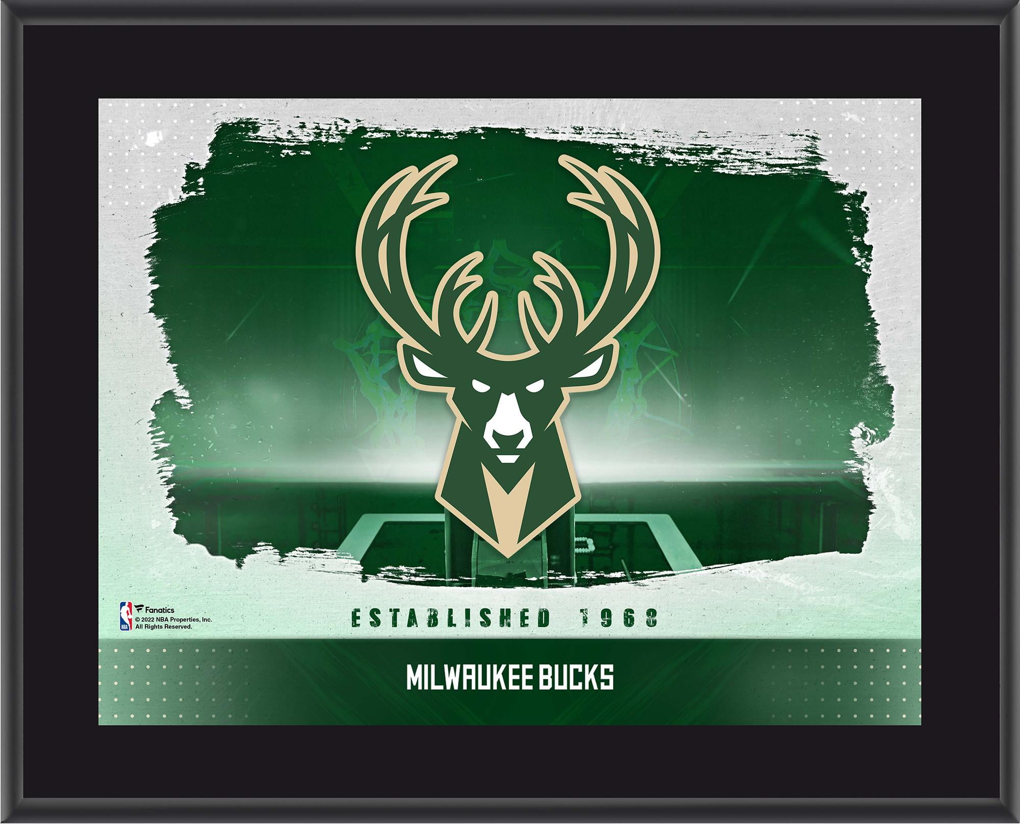 Milwaukee Bucks 10.5" x 13" Sublimated Horizontal Team Logo Plaque ...