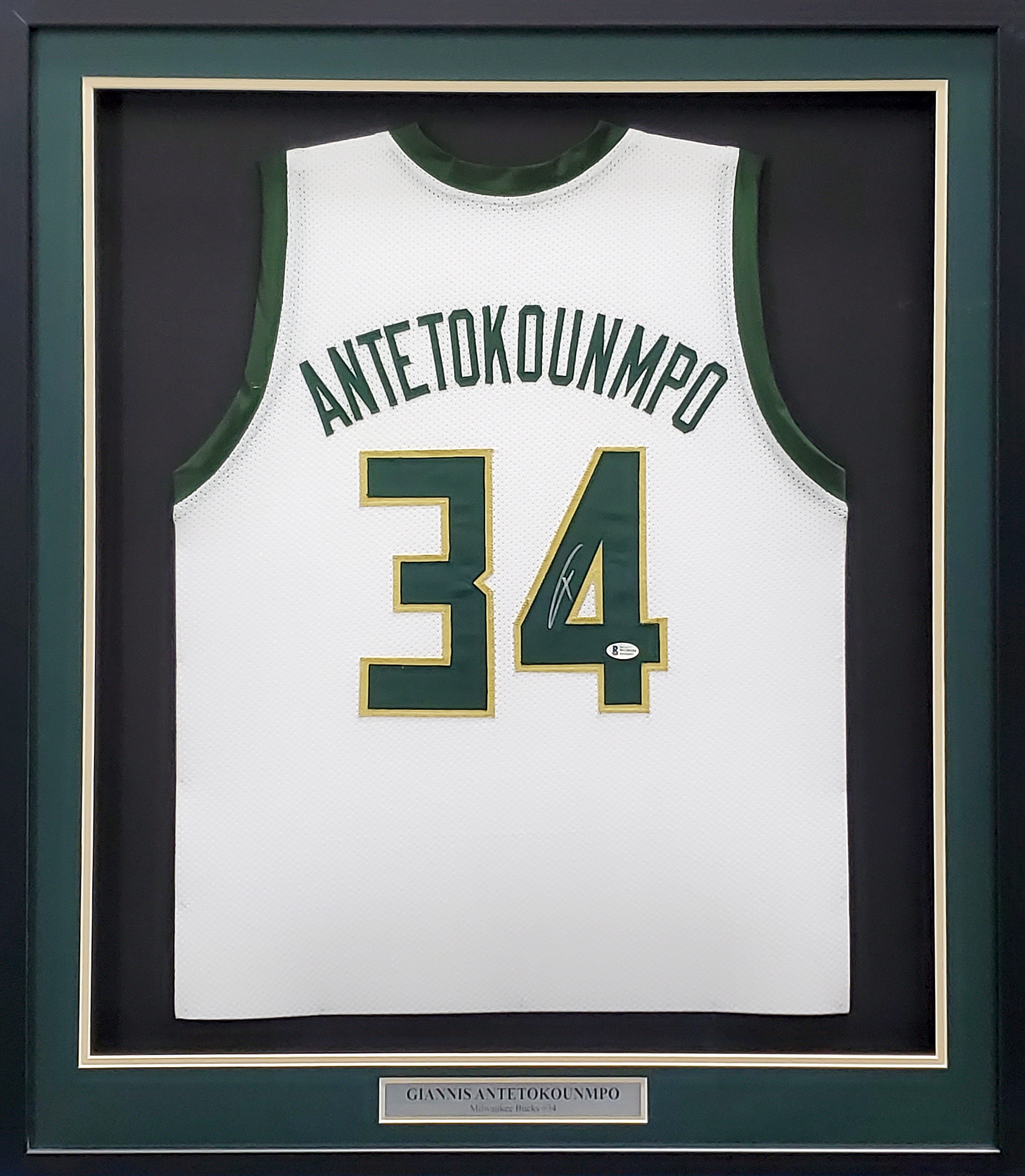Milwaukee Bucks Giannis Antetokounmpo Autographed Framed White Jersey ...