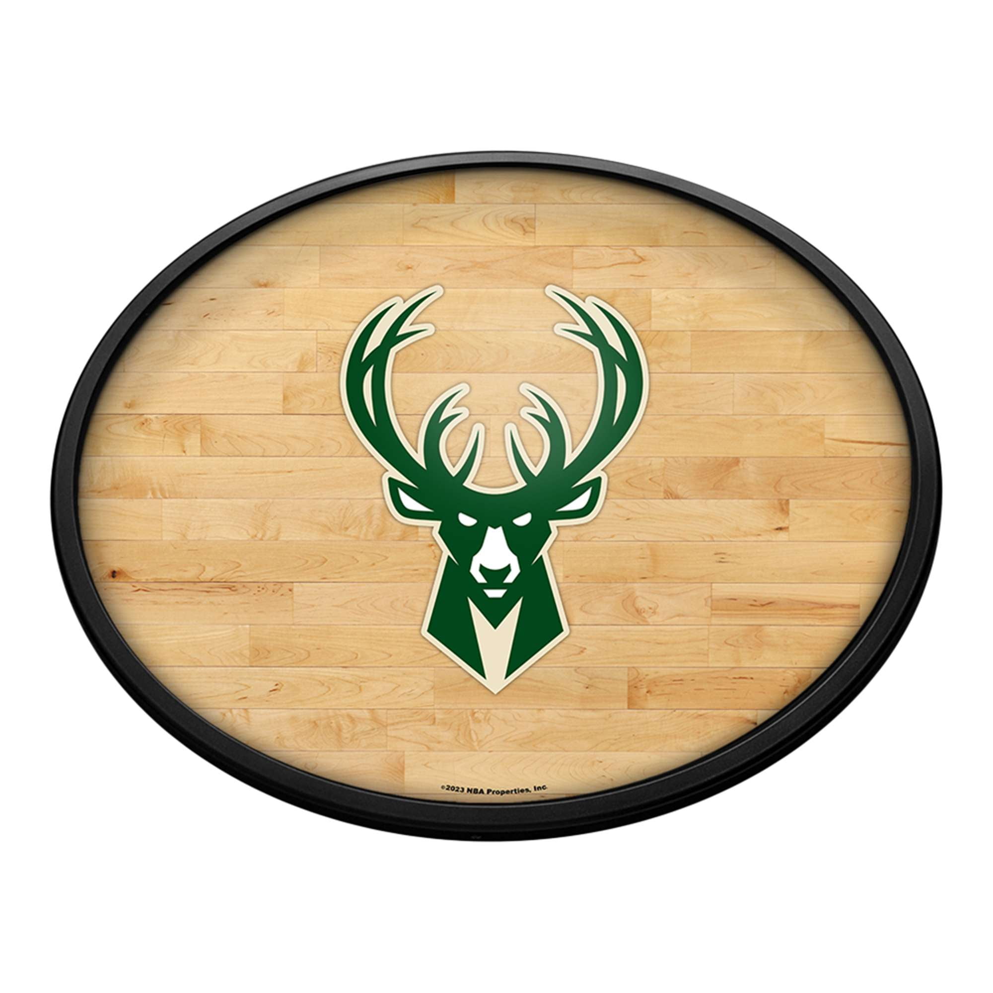 Milwaukee Bucks 18'' x 14'' Slimline Illuminated Striped Oval Wall Sign ...