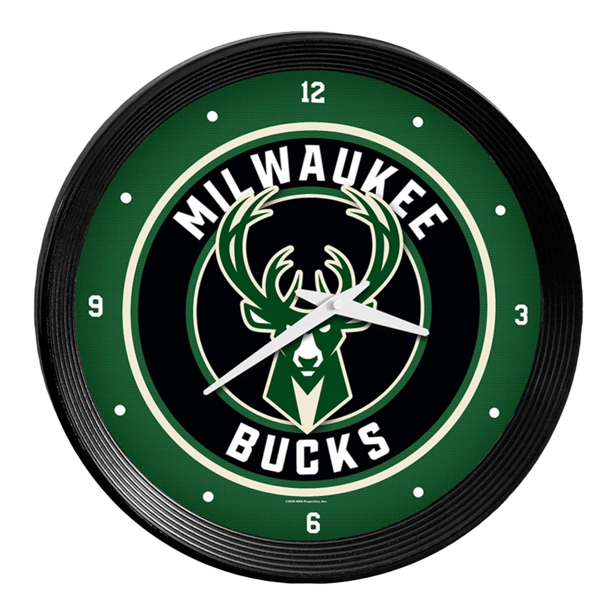 Milwaukee Bucks 15" Ribbed Frame Wall Clock - Walmart.com