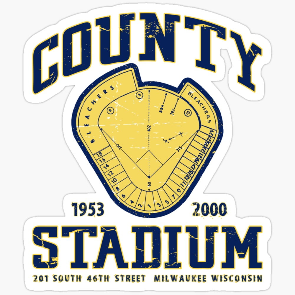 Milwaukee County Stadium Sticker Baseball Sticker, Football Sticker ...