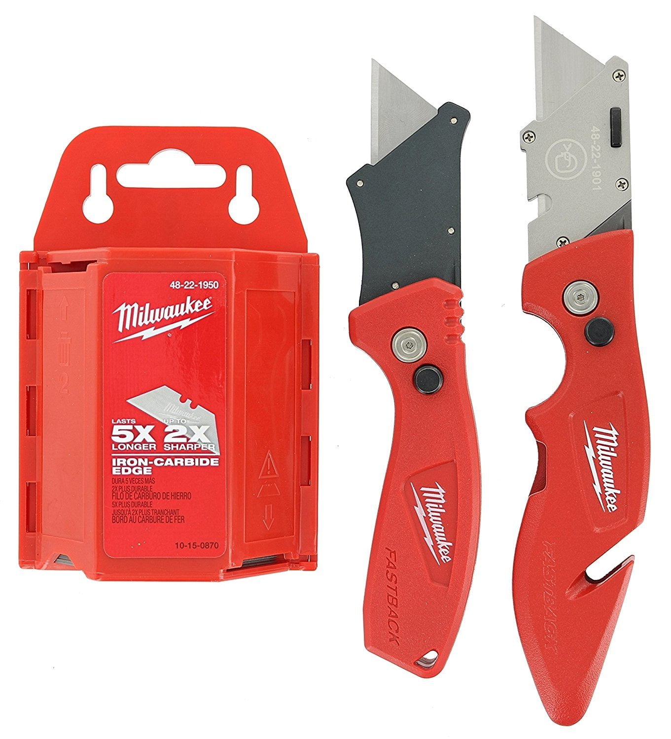 Milwaukee Fastback Flip Utility Knife 2 Piece Set with Razor Blade ...