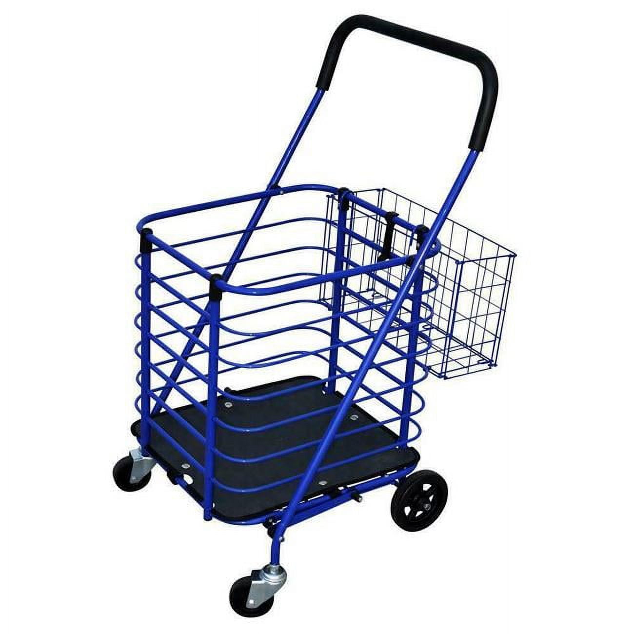 Milwaukee Hand Truck Economy Shopping Cart, Blue - Walmart Business ...