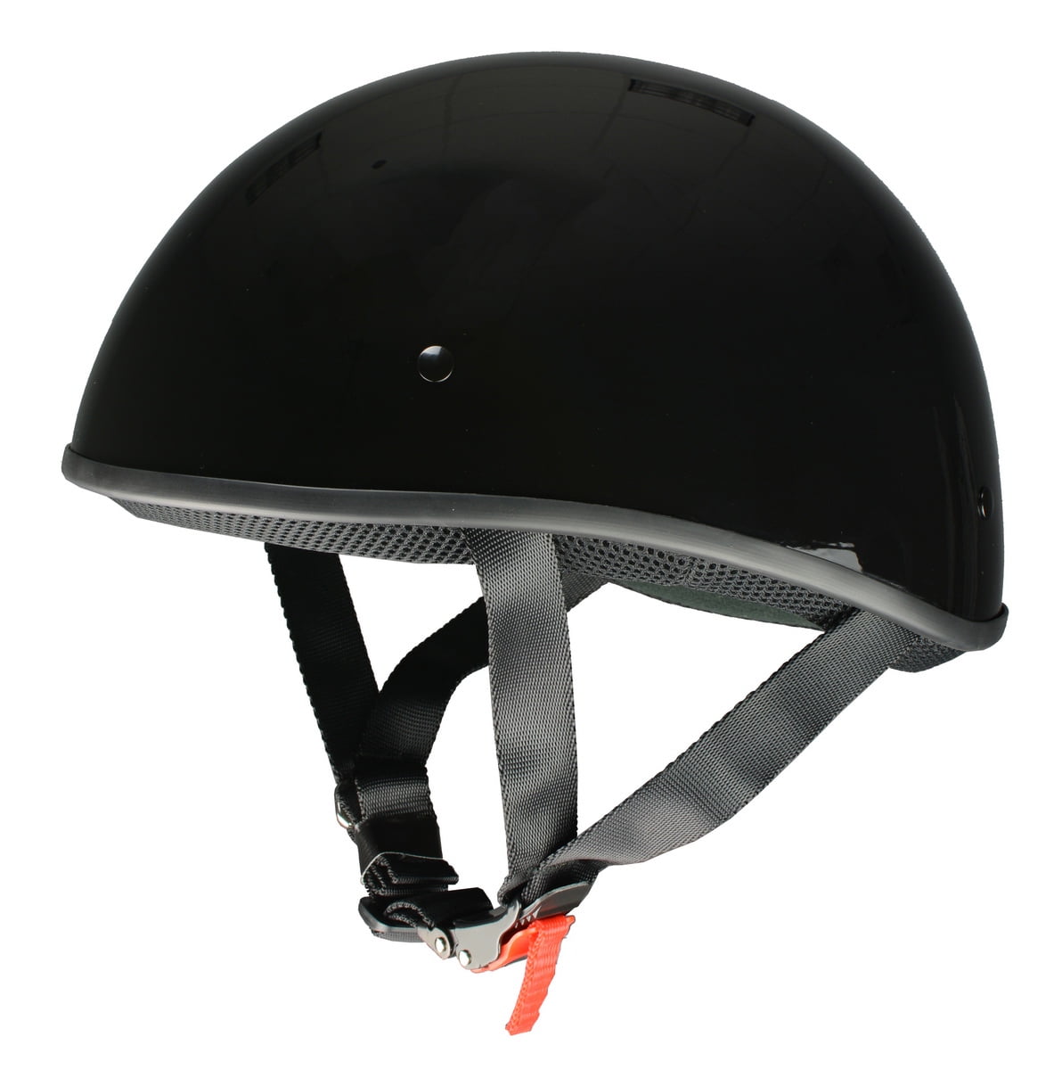 Milwaukee Helmets MPH9711DOT Bare Bones Glossy Black Half Motorcycle ...