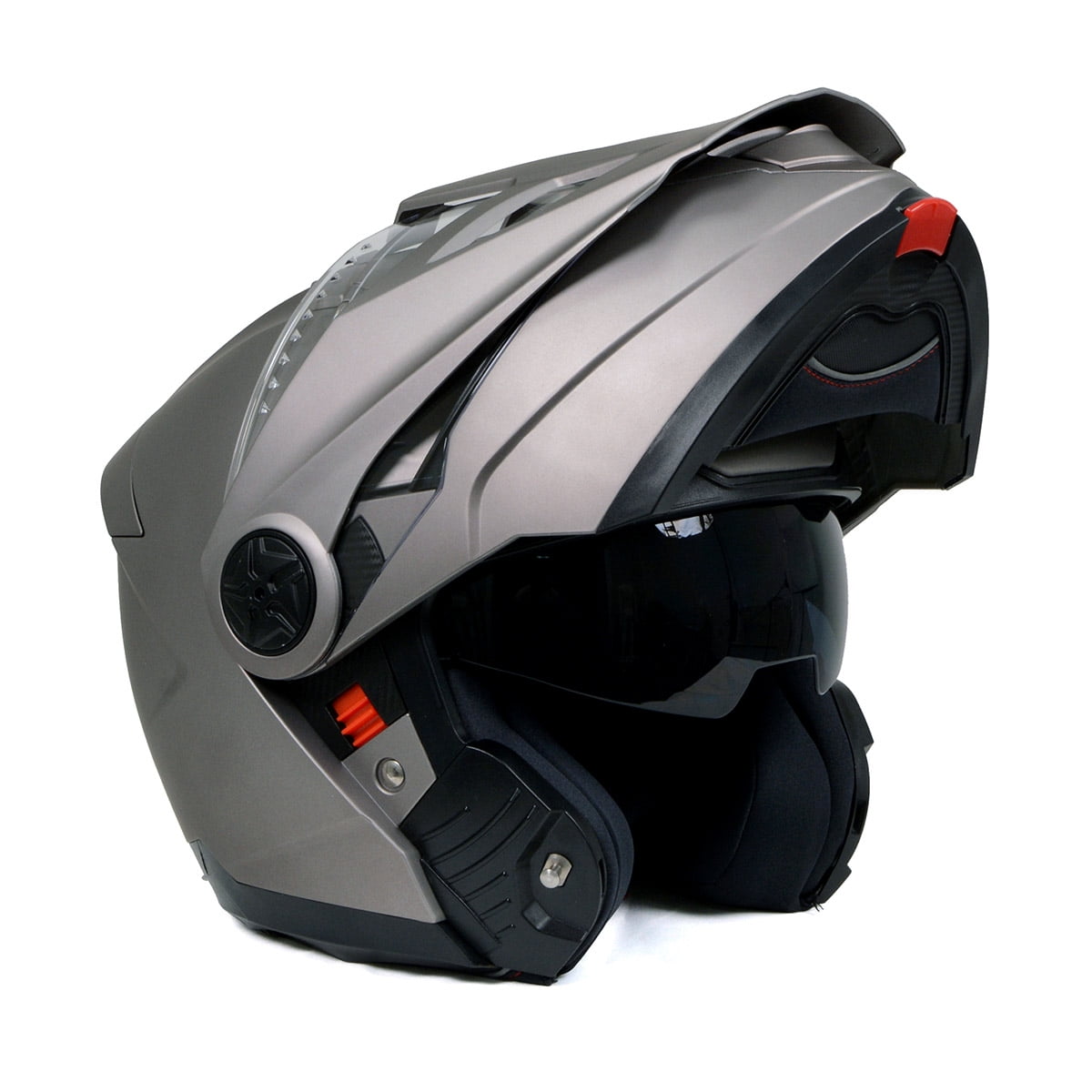 Milwaukee Helmets Silver Ominous Dual Sport Advanced Motorcycle Modular ...