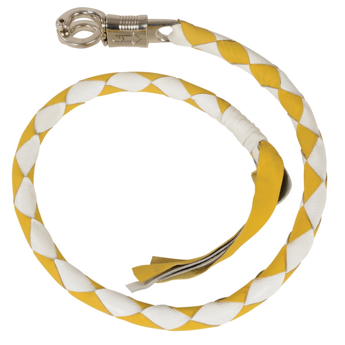 Milwaukee Leather 36'' Genuine Leather Whip - White and Yellow Get Back ...