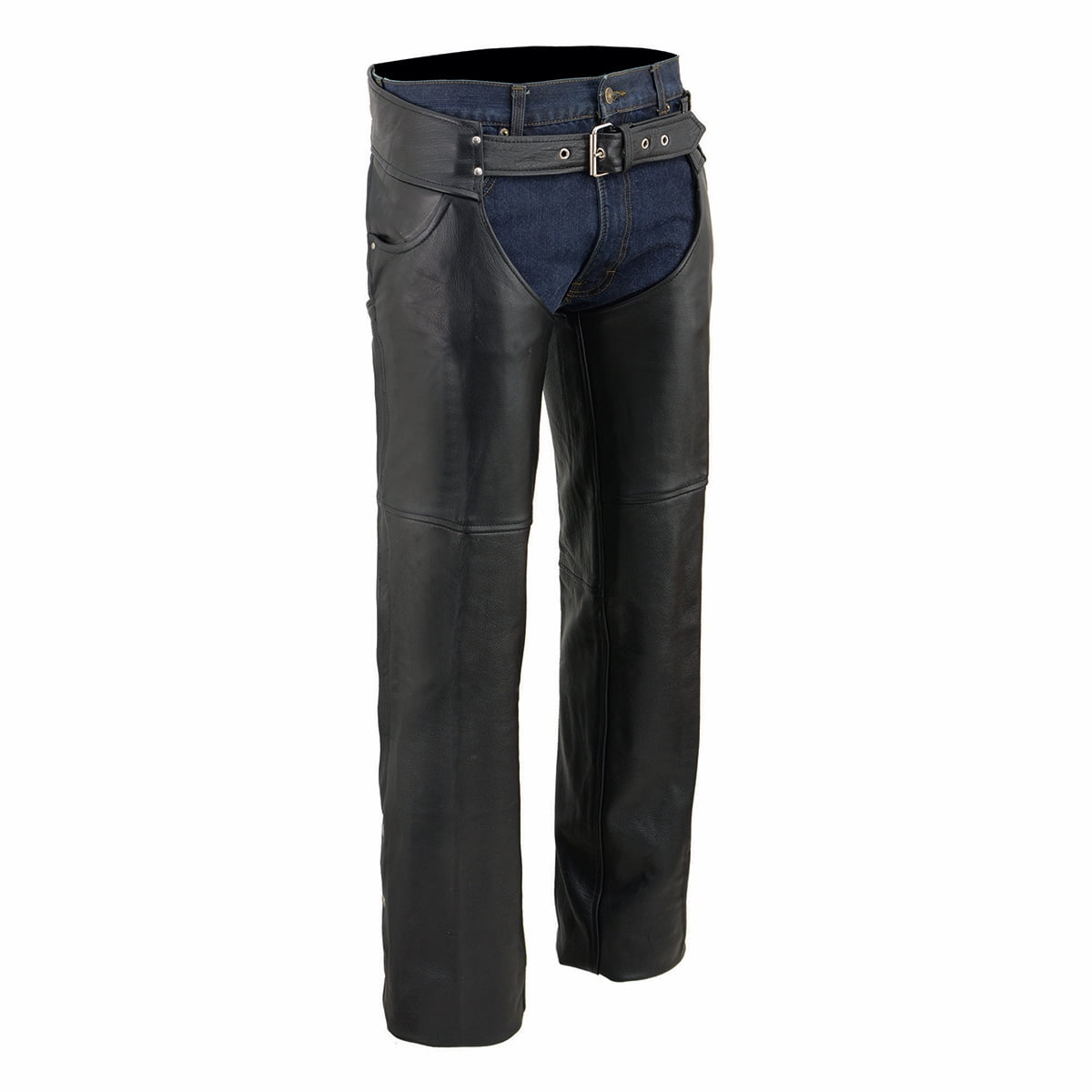 Milwaukee Leather Chaps for Men's Black Premium Leather- Classic Jean ...