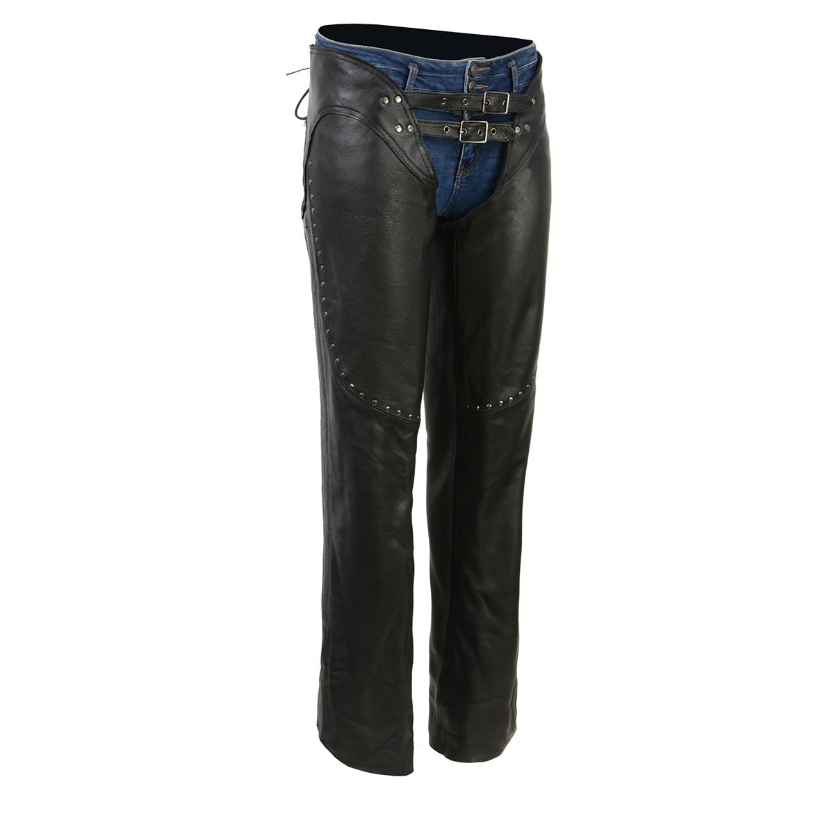 Milwaukee Leather Chaps for Women Black Low-Rise Waist- Front Double ...