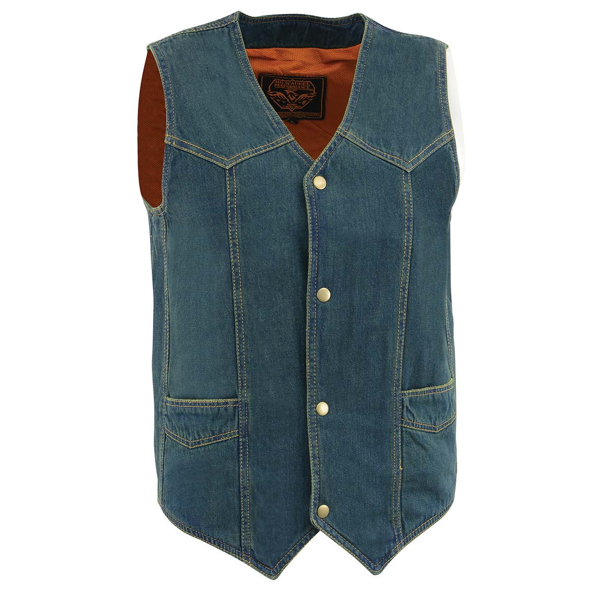 Milwaukee Leather DM1310 Men's Classic Blue Denim Western Style Cowboy ...