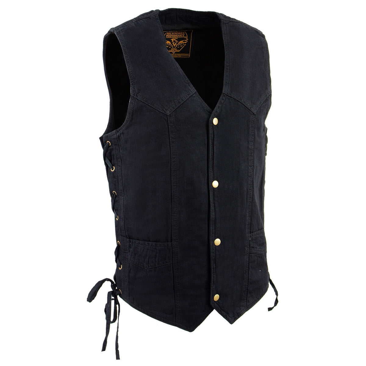 Milwaukee Leather DM1315 Men's Black Classic Denim Western Style Cowboy ...