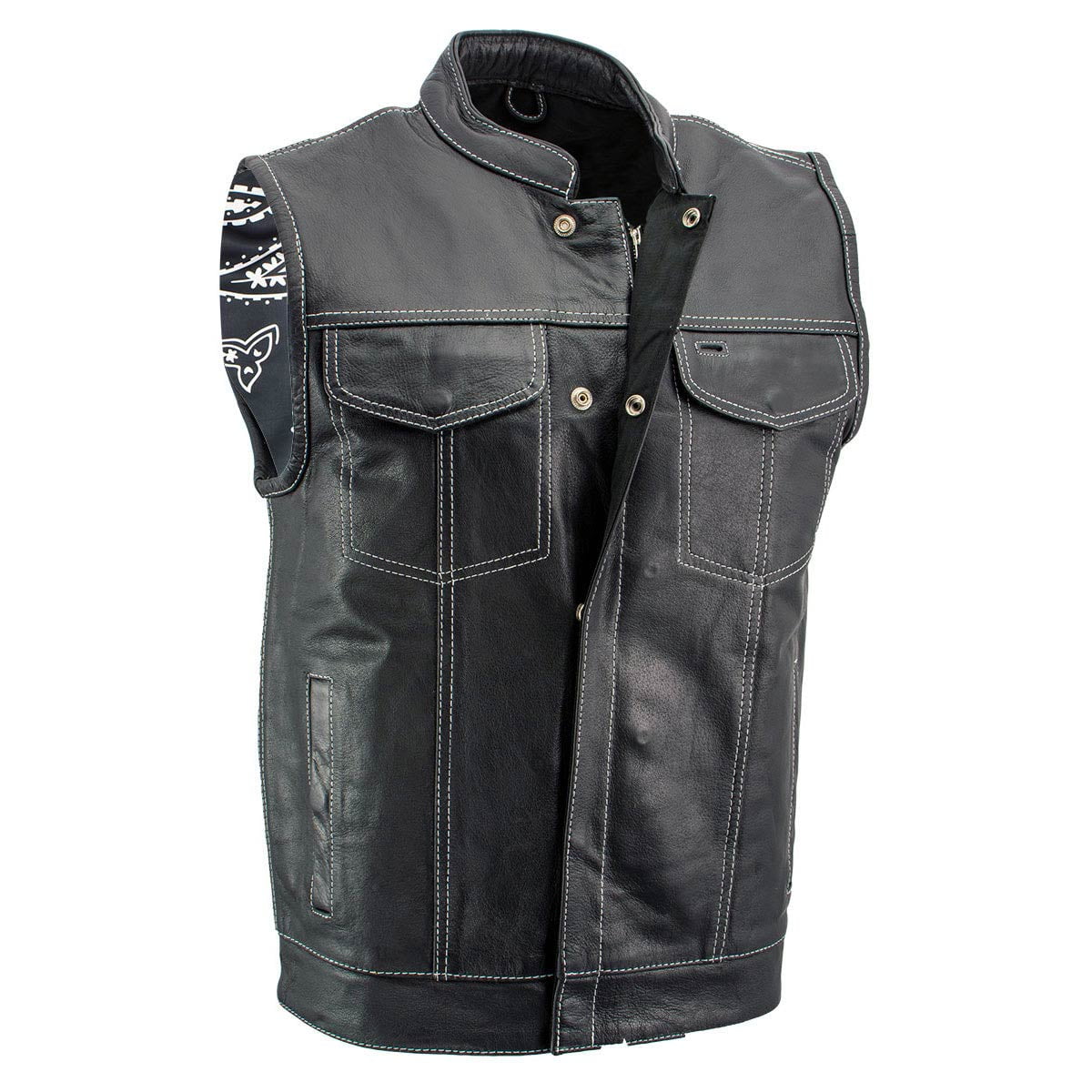 Milwaukee Leather LKM3781 Men's Black Premium Leather Motorcycle Biker ...