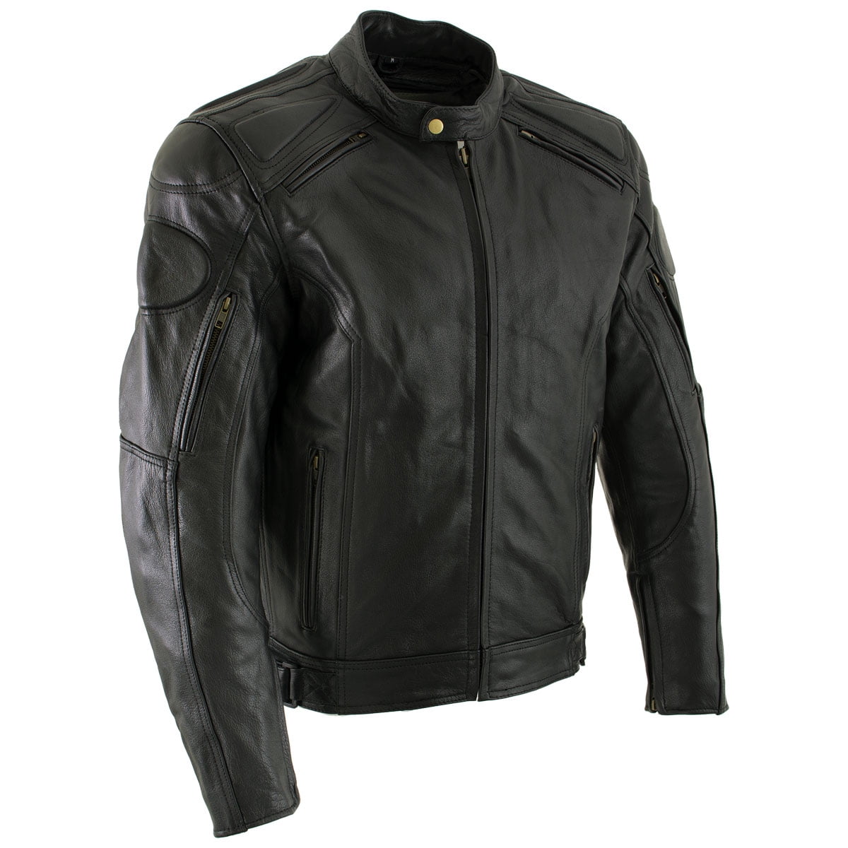 Milwaukee Leather LKM7005 Men's Premium Black Leather Racer Style ...