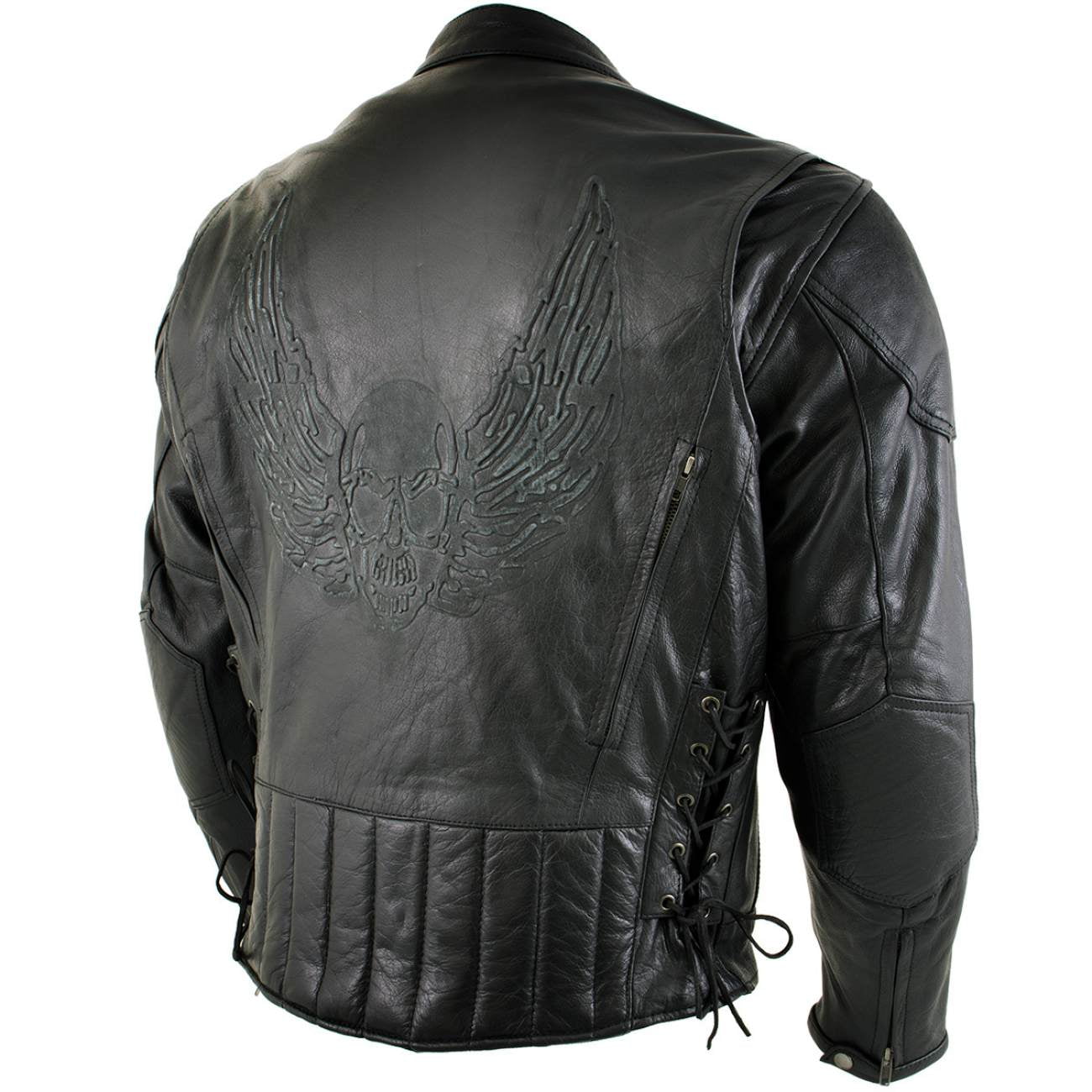 Milwaukee Leather LKM7009 Men's Flying Mayhem Skull Premium Black ...