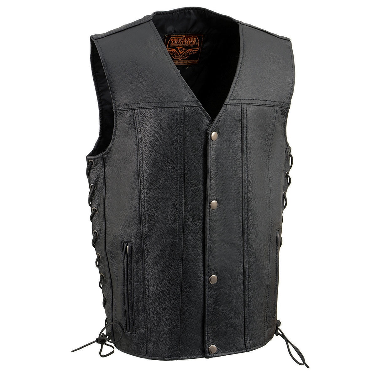 Milwaukee Leather LKY3870 Youth Size Black Leather Biker Style Vest ...