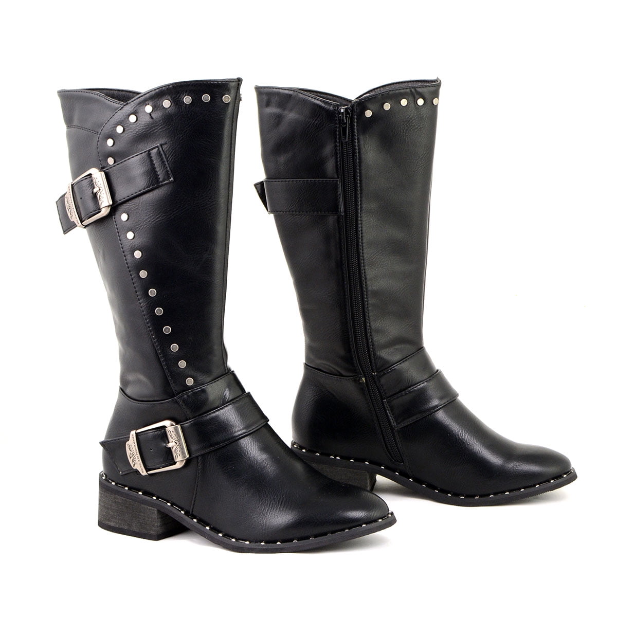 Milwaukee Leather MBL9423 Women's Black Studded Fashion Casual Boots ...