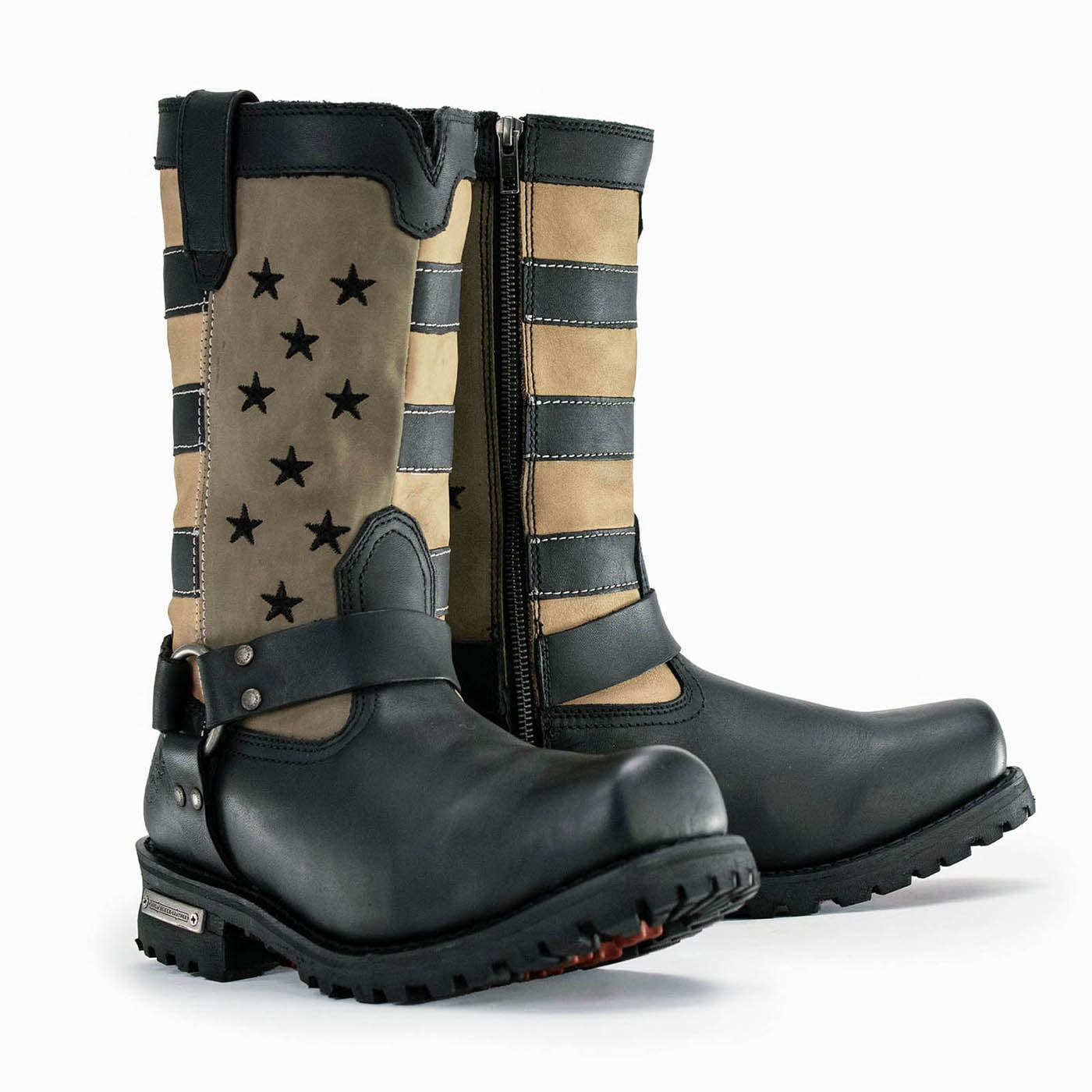 Milwaukee Leather Men's Stars and Stripes Black with Tan Motorcycle ...