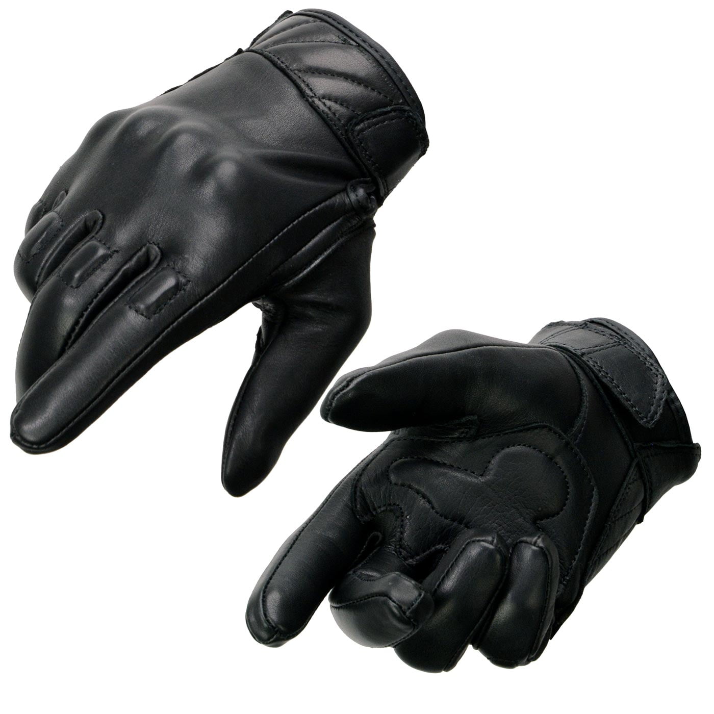 Milwaukee Leather MG7521 Men's Black Leather Gel Padded Palm Motorcycle ...