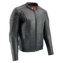 Milwaukee Leather MLM1550 Men's Vented Black-Beige Distressed Leather ...