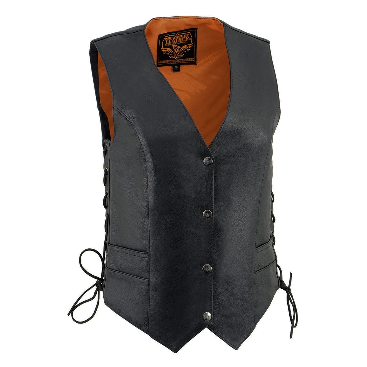 Milwaukee Leather ML1254 Women's Black Premium Leather Side Lace ...