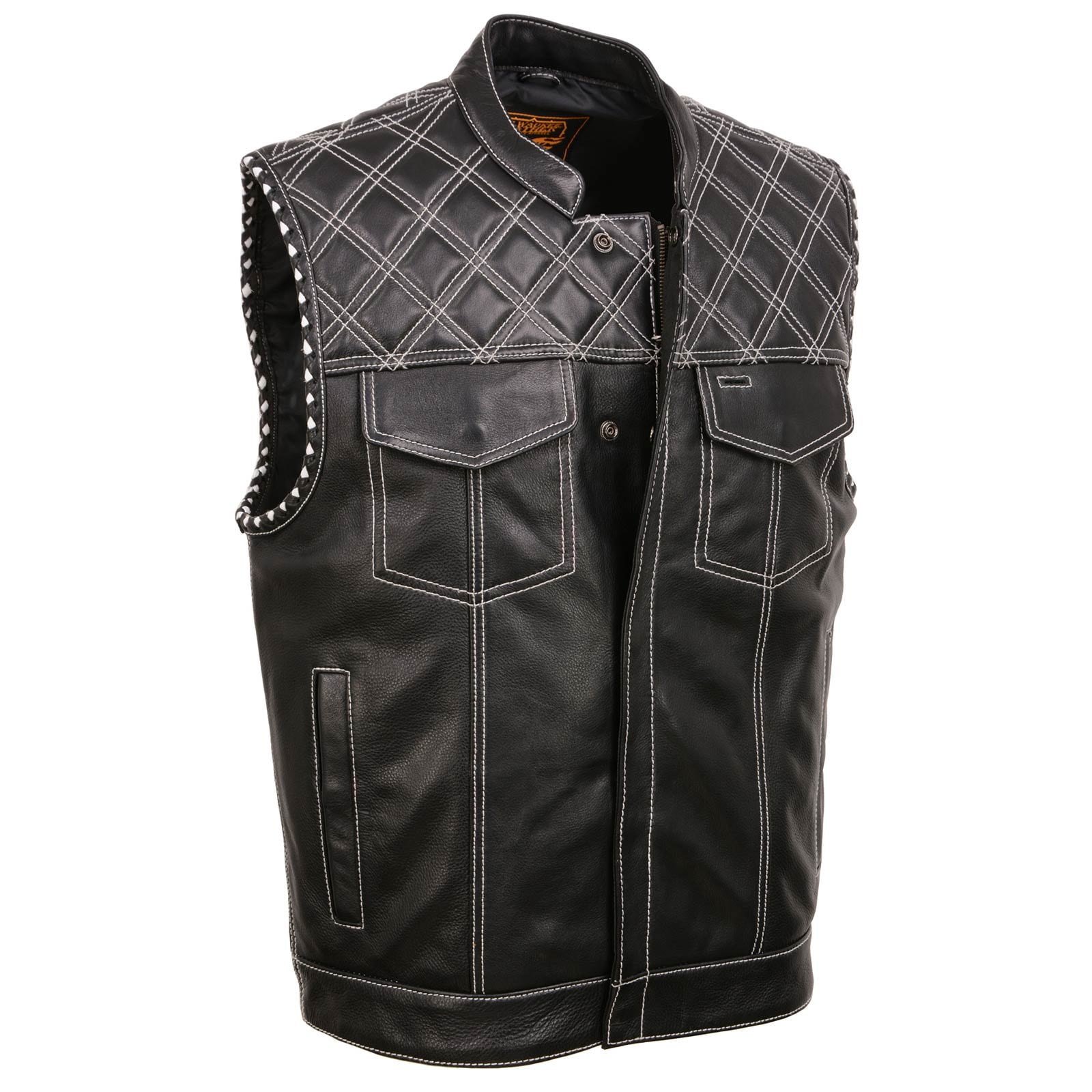 Milwaukee Leather MLM3525 Men's Black 'Paisley' Accented White ...
