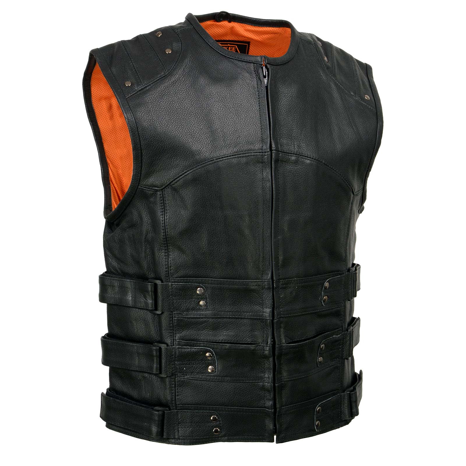 Milwaukee Leather MLM3530 Men's Black Swat Tactical Style Leather Vest ...