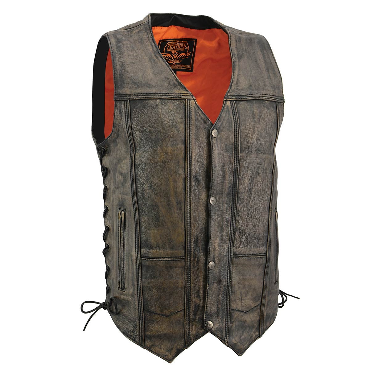 Milwaukee Leather MLM3540 Men's Roulette Distressed Brown 10 Pocket ...