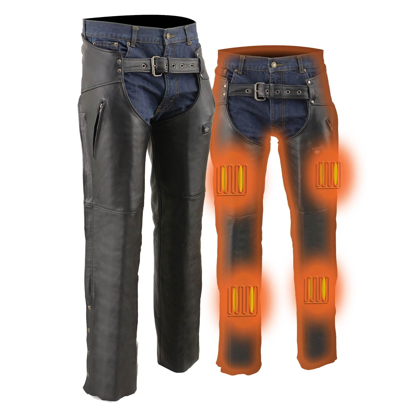 Milwaukee Leather MLM5513 Men's Black 'Heated' Motorcycle Leather ...