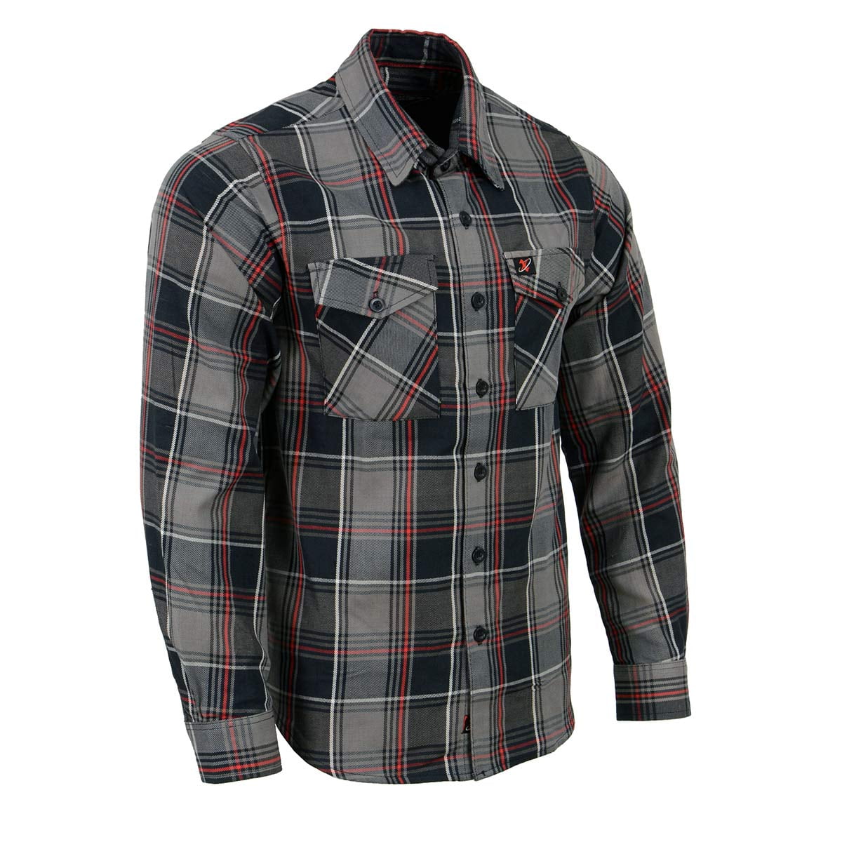 Milwaukee Leather MNG11658 Men's Black and Grey with Red Long Sleeve ...