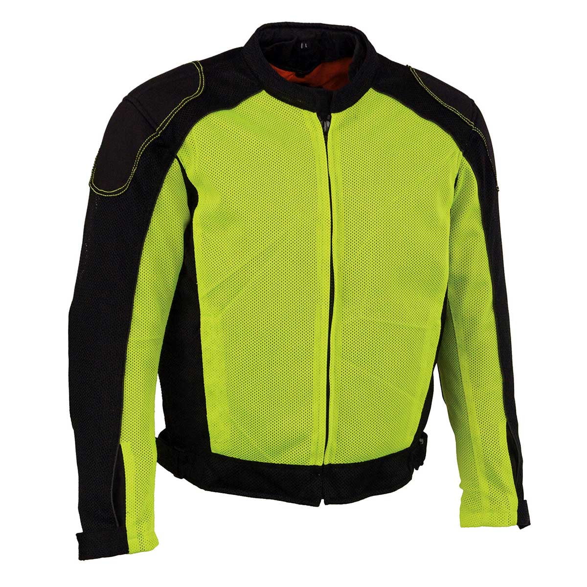 Milwaukee Leather MPM1790 Men's Black and Neon Green Hi Vis Mesh Racer ...