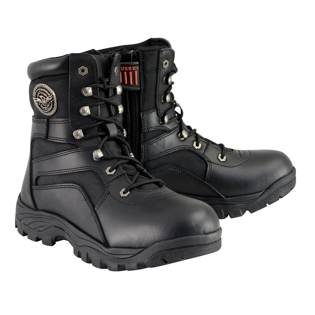 Milwaukee Leather Men's 9-Inch Black Leather Swat Style-Tactical Lace ...