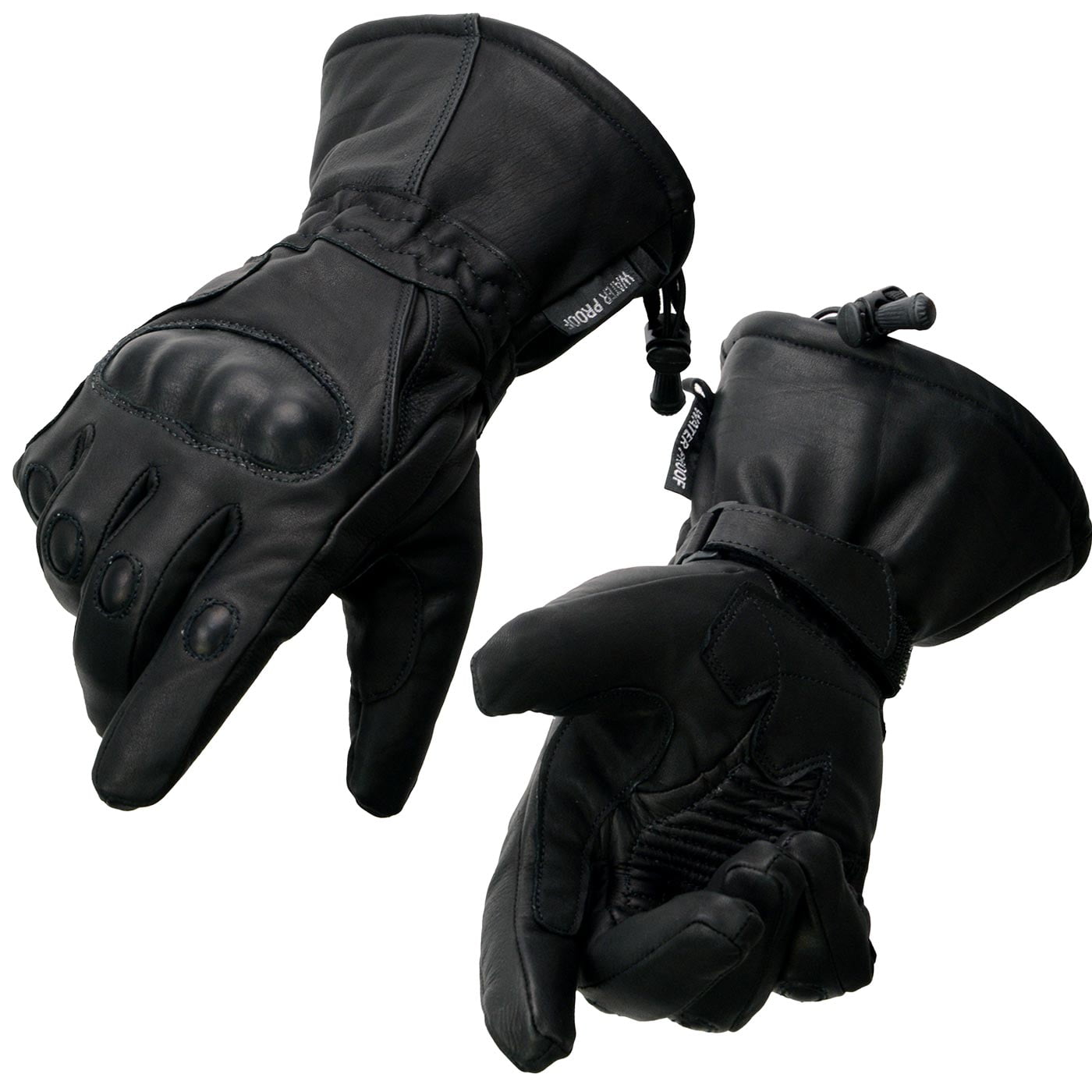Milwaukee Leather Men's Black Leather Gauntlet Motorcycle Hand Gloves ...