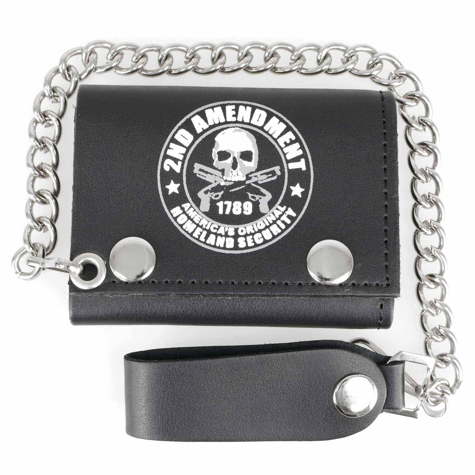 Milwaukee Leather Men's Genuine Leather Tri-Fold Biker Wallet w/ Anti ...