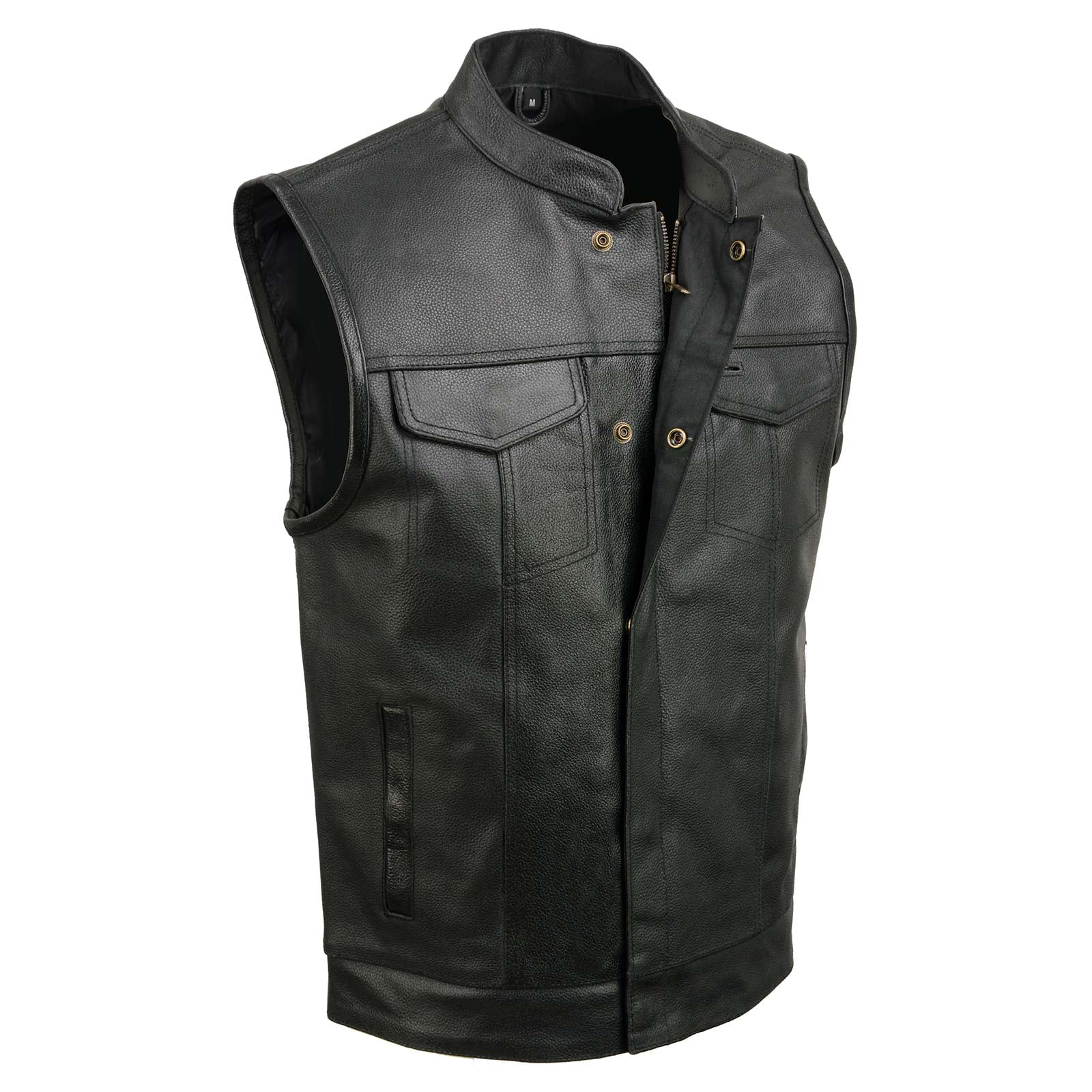 Milwaukee Leather Men's Open Neck Club Style Vest Black XX- US ...