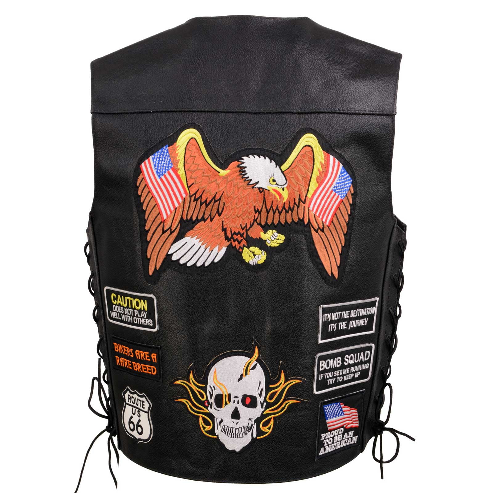 Milwaukee Leather Men's Side Lace Patch Vest 4X - 4XL 4X US - Walmart.com
