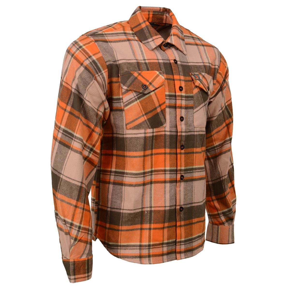 Milwaukee Leather Men's 'Wild ' Brown/Orange Long Sleeve 10.5-Oz Heavy ...