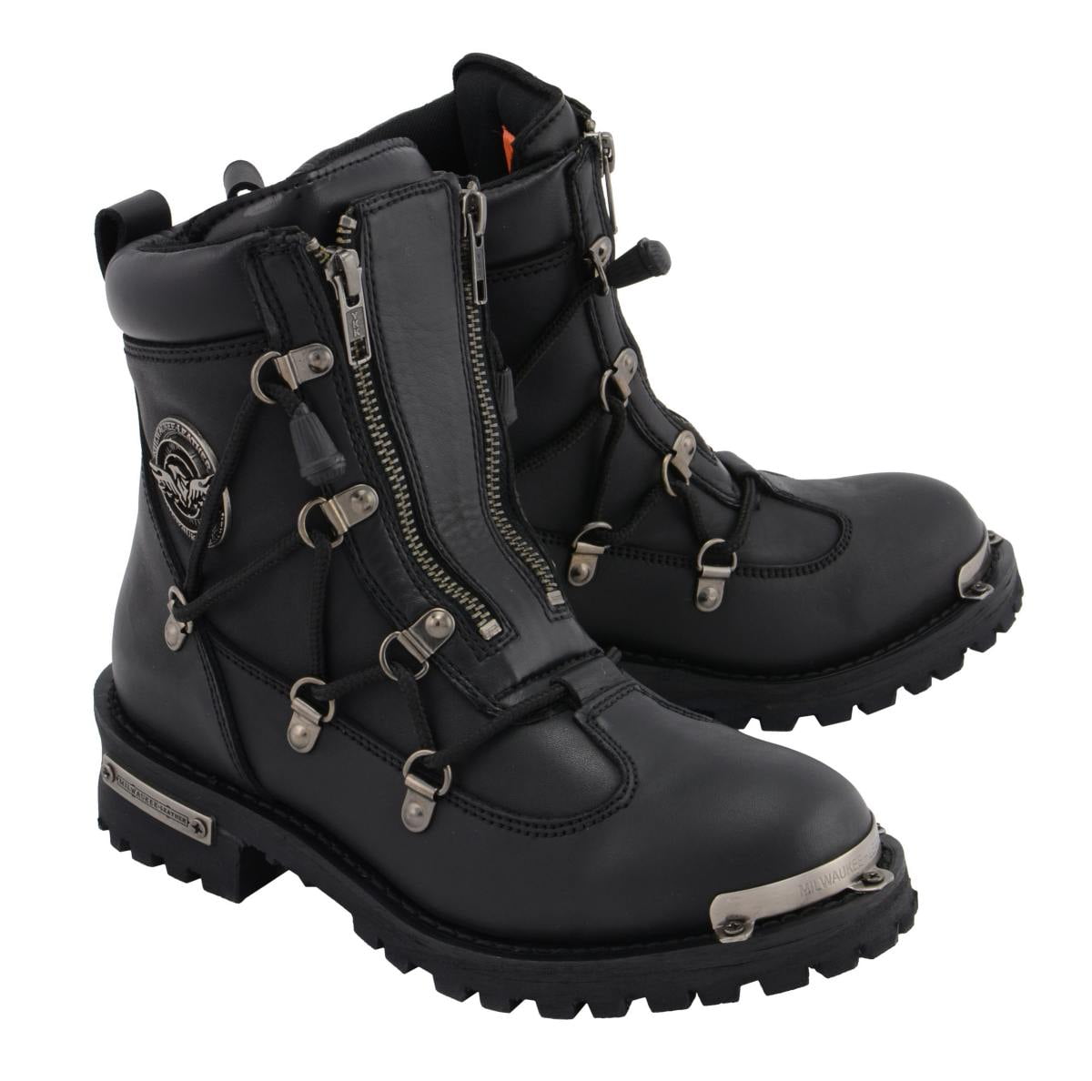 Milwaukee Leather Premium Black Leather Motorcycle Riding Boots for ...