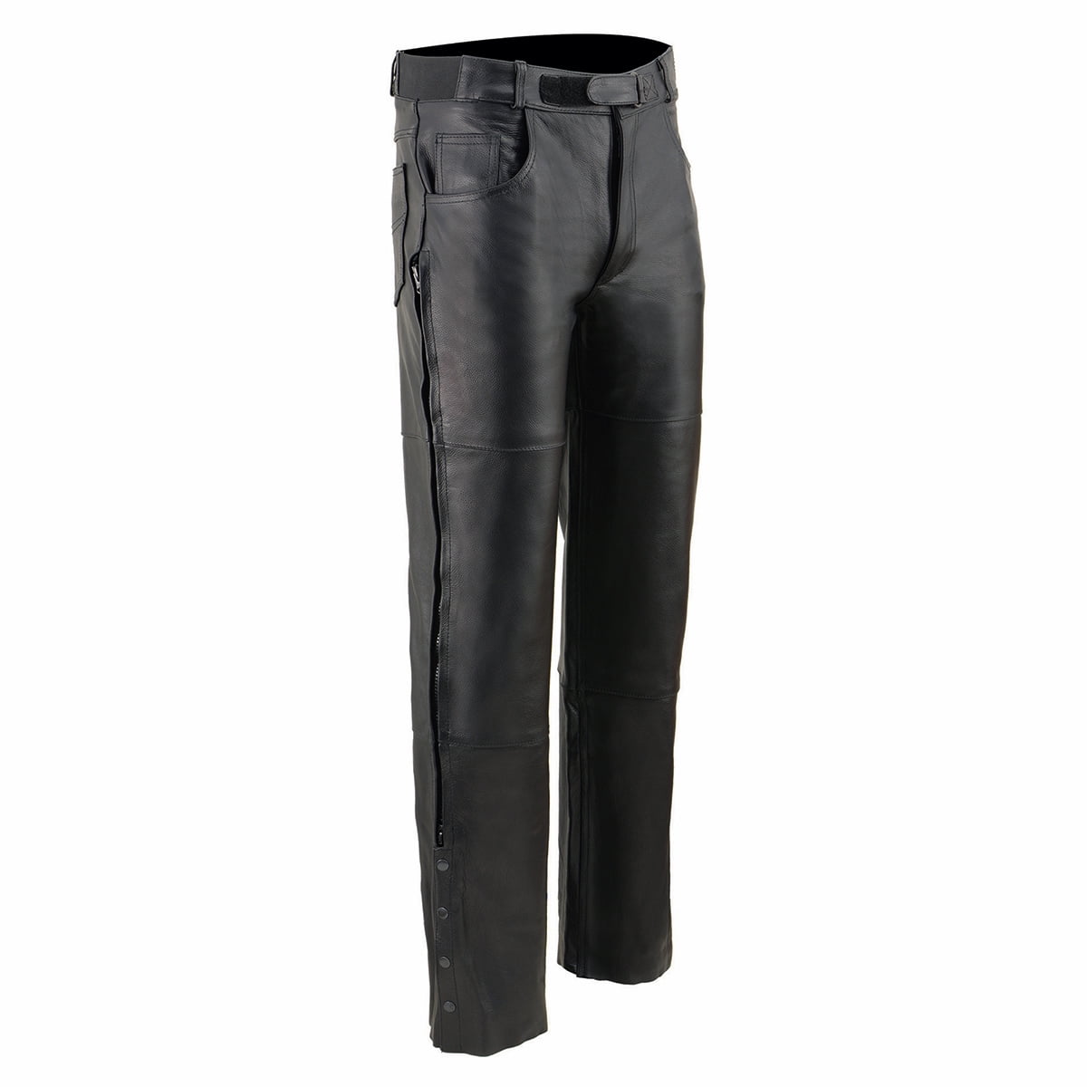 Milwaukee Leather SH1150 Men's Black Leather Motorcycle Over Pants with ...