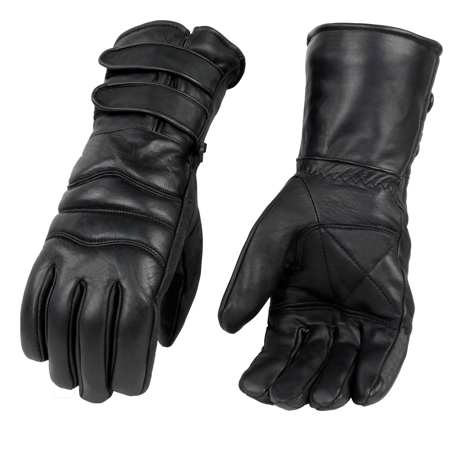 Milwaukee Leather SH233 Men's Black Leather Warm Lining Gauntlet ...