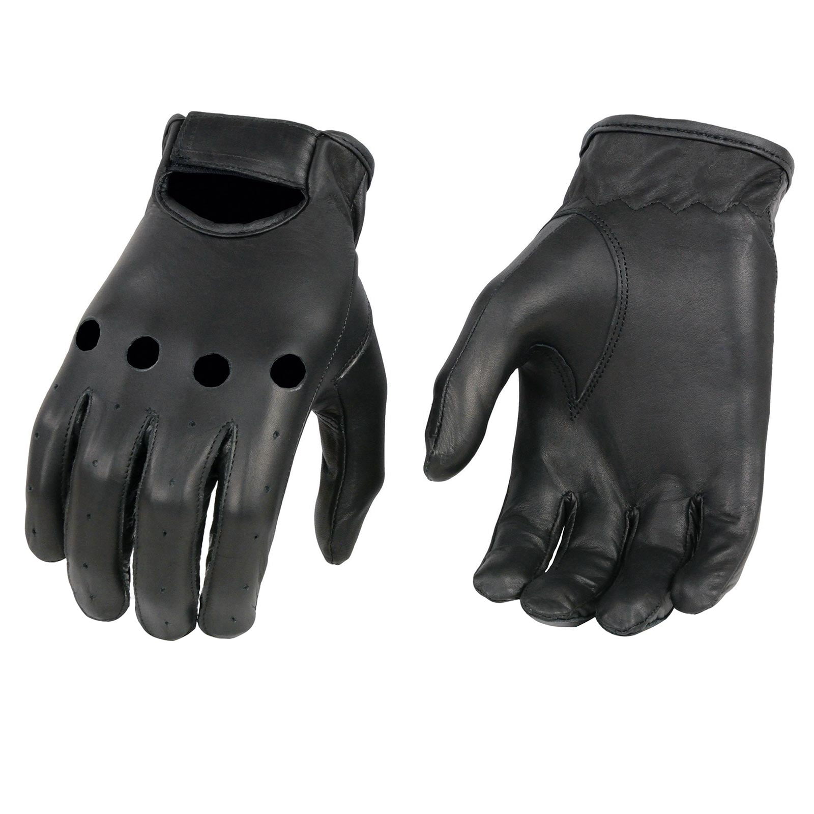 Milwaukee Leather SH247 Men's Black Perforated Leather Full Finger ...