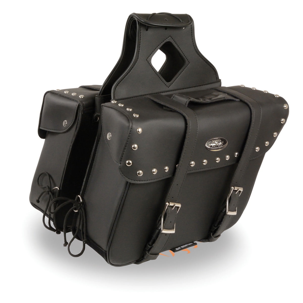 Milwaukee Leather SH579ZB Large Black Zip-Off PVC Slanted Throw Over ...